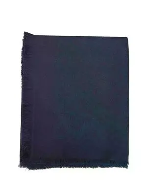 Tagliatore Jacquard-logo Fringed Scarf - Blue
