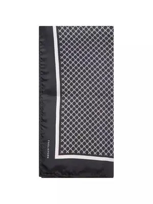 Tagliatore Logo-pattern Silk Scarf - Black