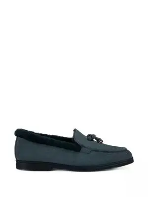 DOUCAL'S Fur-trimmed Tassel Loafers - Blue