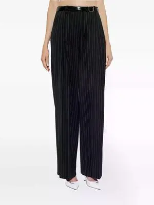 Dolce & Gabbana Wool Striped Trousers - Black