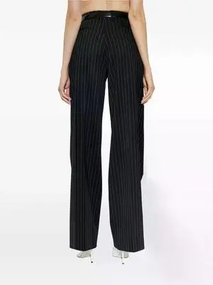 Dolce & Gabbana Wool Striped Trousers - Black