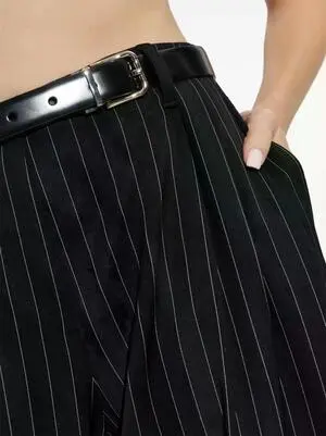 Dolce & Gabbana Wool Striped Trousers - Black
