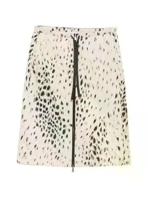 Moncler Leopard-print Zip-front Skirt - Neutrals