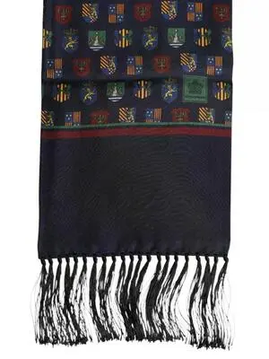 Dolce & Gabbana Heraldic-print Fringed Scarf