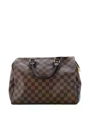 LOUIS VUITTON Speedy Handbag Damier 30 Satchel - Brown