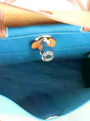 Hermès Herbag Zip Leather And Toile 31 Shoulder Bag - Blue