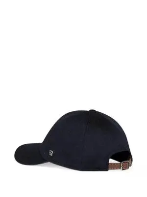 Tagliatore Panelled Virgin-wool Baseball Cap - Blue