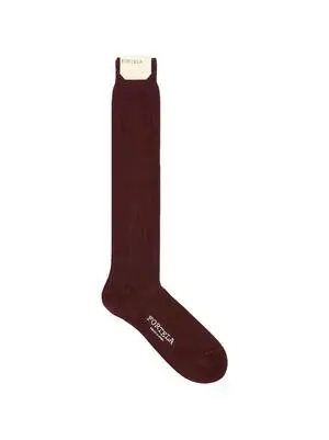 FORTELA Elashort Lisle Ribbed Socks - Red