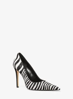 Michael Kors Elyse Zebra Print Calf Hair Pump In Size By