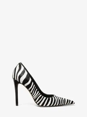 Michael Kors Elyse Zebra Print Calf Hair Pump In Size By