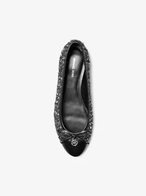 Michael Kors Piper Flex Metallic Tweed Ballet Flat In Size By