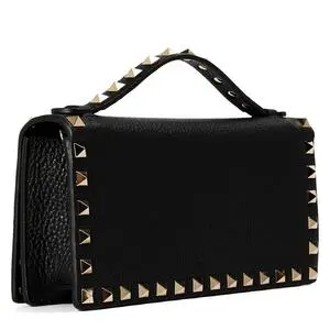 Valentino Garavani Grained Leather Clutch Decorated