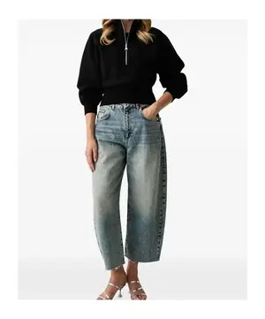 Patrizia Pepe Raw-hem Denim Trousers - Blue