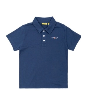 Off-White Short-sleeved Polo Shirt - Navy Blue
