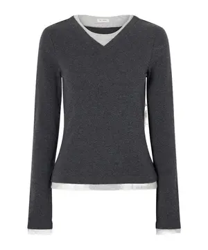 ST. AGNI Crew Neck Long-sleeve T-shirt - No