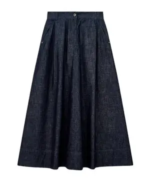 Emporio Armani Flared Midi Skirt - Blue