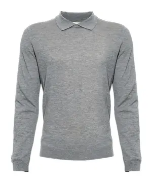 LISA YANG Torin Polo Knitted Top - Gray
