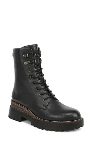 Sam Edelman Gemma Leather Combat Boot - Black
