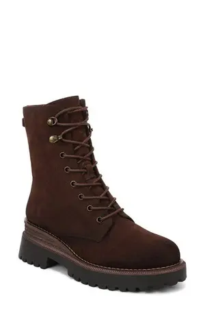 Sam Edelman Gemma Leather Combat Boot - Java Brown