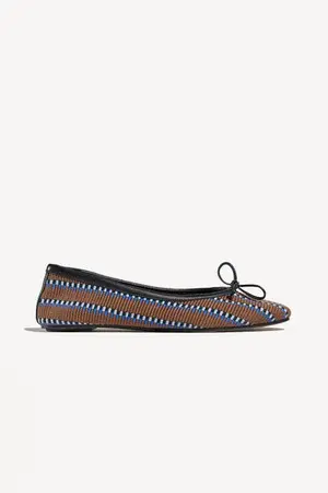 AMAMBAIH Paz Round-toe Flexible Sole Ballet Flats - Choco Blue