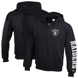 Champion Las Vegas Raiders Powerblend Fleece Full-zip Hoodie - Black