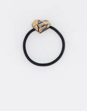 Alexandre De Paris Pantin Heart Acetate Hair Tie - Grey