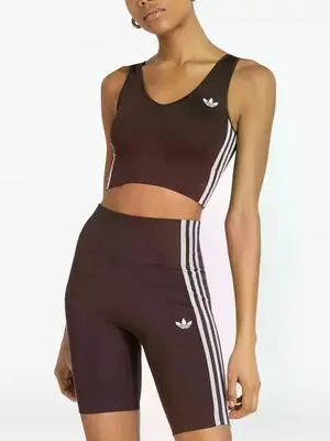 Adidas Logo-embroidered Striped Sport Bra