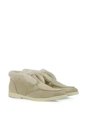 DOUCAL'S Shearling-trim Suede Desert Boots