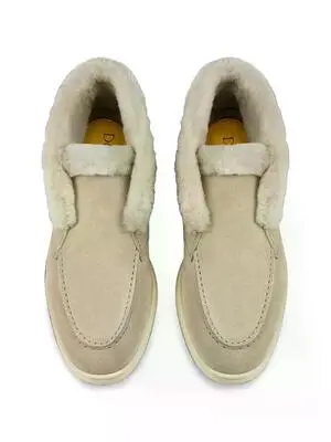 DOUCAL'S Shearling-trim Suede Desert Boots