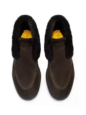 DOUCAL'S Shearling-trim Suede Desert Boots