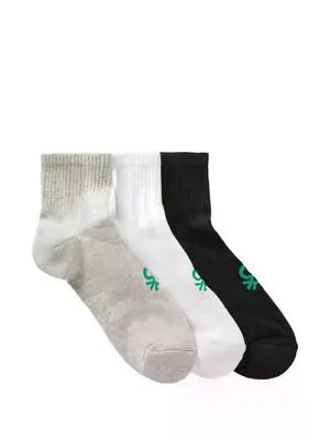 BENETTON Logo-embroidered Socks - Grey