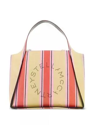 Stella McCartney Perforated Logo Striped Tote Bag