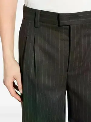 PAOLO PECORA Pinstripe-pattern Pleated Tailored Trousers