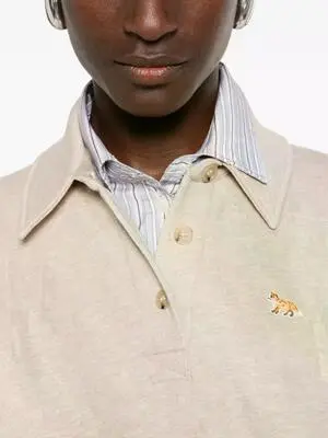 Maison Kitsuné Fox-patch Polo Shirt - Neutrals