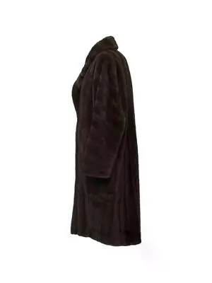 SWORD 6644 Double-breasted Faux-fur Coat