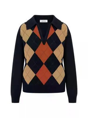 JUCCA Argyle-intarsia Collar Sweater