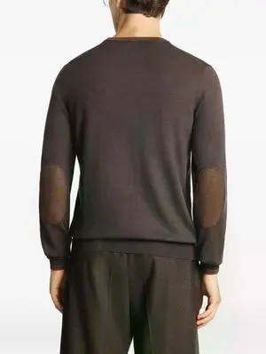 FAY Elbow-patch Crew-neck Sweater