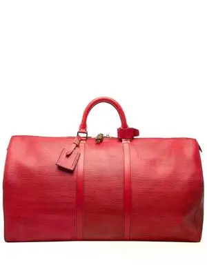 LOUIS VUITTON 1990 Epi Keepall 55 Travel Bag Red