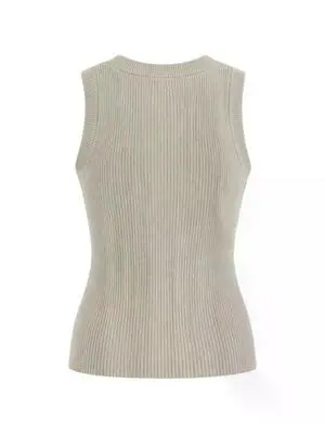 JUCCA Ribbed-knit Scoop-neck Top