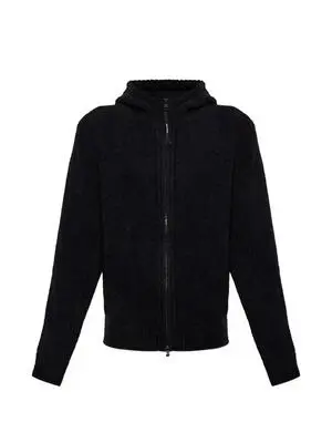 Moncler Hooded Zip-up Cardigan - Black