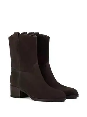 DOUCAL'S Suede Block-heel Boots - Brown