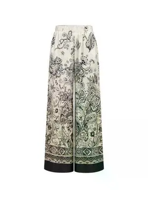 KAOS Paisley-print Palazzo Pants - Neutrals