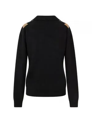 JUCCA Argyle-intarsia Collar Sweater - Black