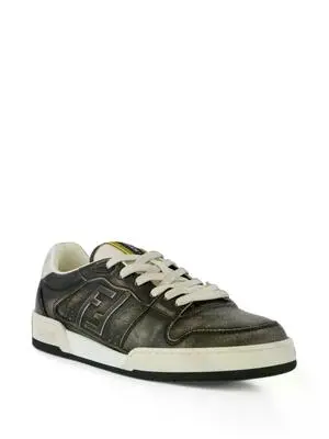 Fendi Distressed-effect Ff Logo Sneakers