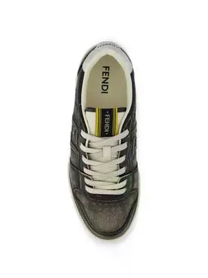 Fendi Distressed-effect Ff Logo Sneakers