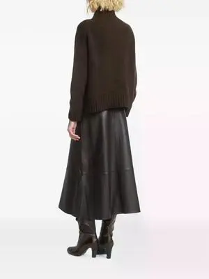 YVES SALOMON Lambskin Leather Maxi Skirt
