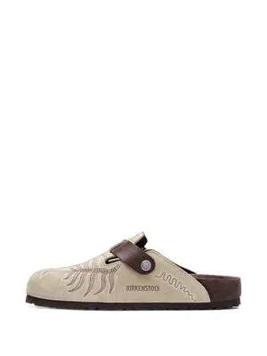 BIRKENSTOCK Embroidered Buckle-fastening Mules