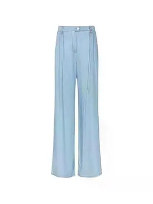 GAELLE PARIS Pleated Wide-leg Jeans - Blue