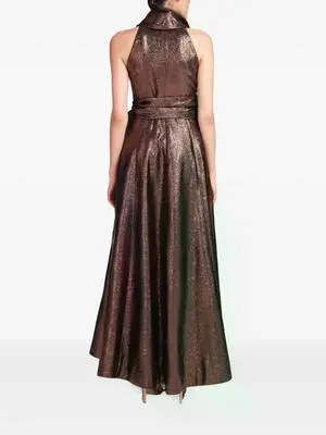 BARUNI Victoria Jacquard-weave Sleeveless Maxi Dress - Brown