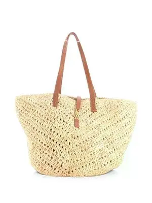 Saint Laurent Panier Monogram Basket Shopper Raffia Medium Tote Bag
